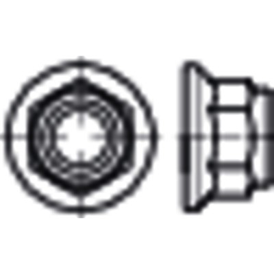 NOBRAND - 6-kant-muttern Flansch-nichtmetal. Einsatz, EN 1663 Stahl 8 ...