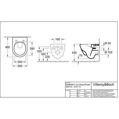 Villeroy & Boch - Tiefspül-WC Compact spülrandlos Subway 2.0 | Toolineo