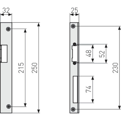 ABUS - Winkelschließblech WST SB,DR,25x250x32 ktg,goldfarbig | Toolineo