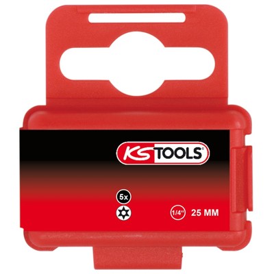 KSTOOLS® - 1/4" Bit Torx, Bohrung, 25mm, TB27, 5er Pack | Toolineo