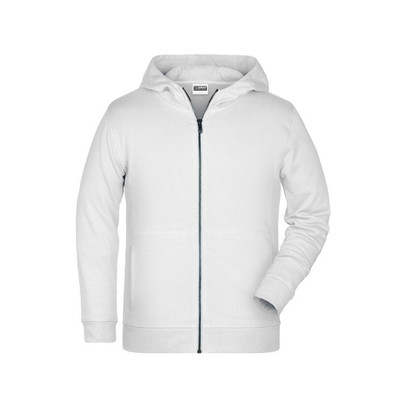 James & Nicholson - Kinder Hoody Sweatjacke 8026K, weiß, Größe M | Toolineo