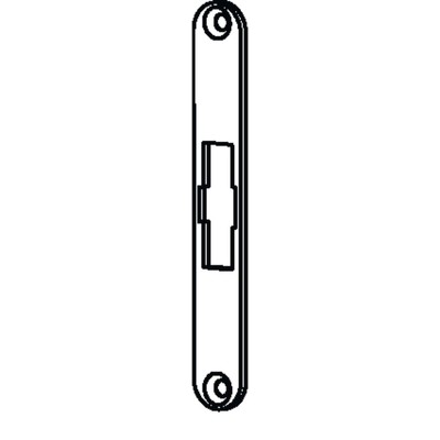GEZE - Flachschließblech, Edelstahl, DIN L/R, Stulp rund, 140mm hoch ...