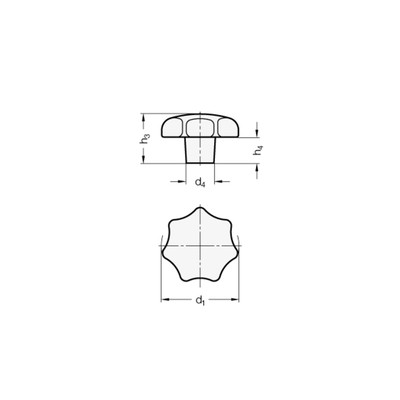 Ganter Norm® - 6336-NI-40-A Edelstahl-Sterngriffe, Werkstoff Nr. 1.4308 ...