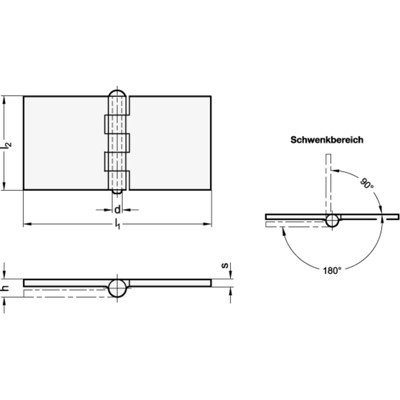 Ganter Norm® - 1366-ST-160-100-A-BL Scharniere, Stahlprofil, zum ...