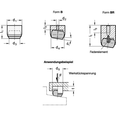 Ganter Norm® - 709.25-28-BR Edelstahl-Pendelelemente, mit Innengewinde ...
