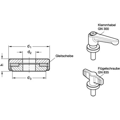 Ganter Norm® - 6342-NI-20-6 Edelstahl-Unterlegscheiben mit Axial ...