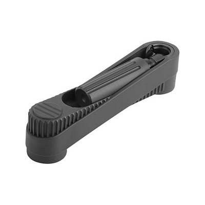 KIPP - HANDKURBEL MIT QUERBOHRUNG, INNENVIERKANT SW=8, A=80, H=84,2, FORM:B MIT SICHERHEITS-ZYL ...