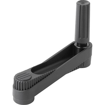 KIPP - HANDKURBEL MIT QUERBOHRUNG, PASSBOHRUNG D2=8, A=80, H=85,8, FORM:D MIT DREHBAREM GRIFF ...