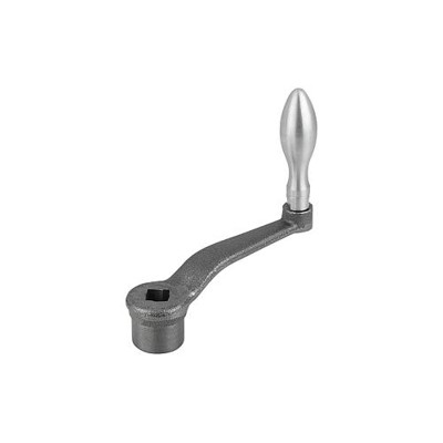 KIPP - HANDKURBEL GEKRÖPFT ÄHNLICH DIN468, INNENVIERKANT SW=12+0,2, A=80, H=109, FORM:D MIT ...