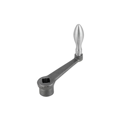 KIPP - HANDKURBEL GERADE ÄHNLICH DIN469, INNENVIERKANT SW=17+0,3, A=125, H=120, FORM:D MIT ...