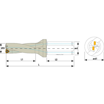 Teknik Makina - Vollbohrer mit Innenkühlung 54mm Durchmesser für ...
